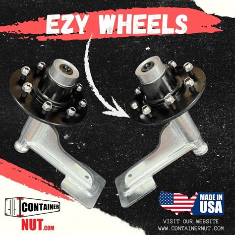 Container Nut Shipping Container Wheels 6 Lug Ezy Wheels Heavy Duty Dolly Nickel Chrome Made