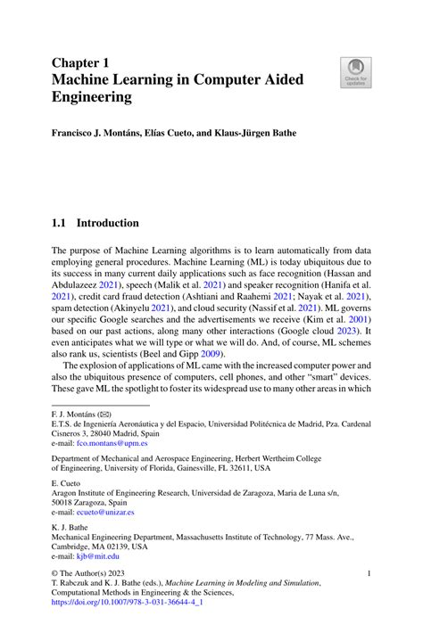 Pdf Machine Learning In Computer Aided Engineering