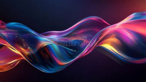 Abstract Colorful Swirling Wave With Glowing Particles Stock Illustration Illustration Of Glow