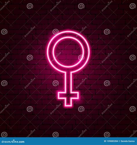 Female Gender Neon Sign Stock Vector Illustration Of Connection