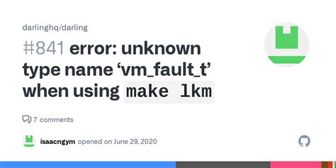error unknown type name ‘vm fault t when using `make lkm` · issue