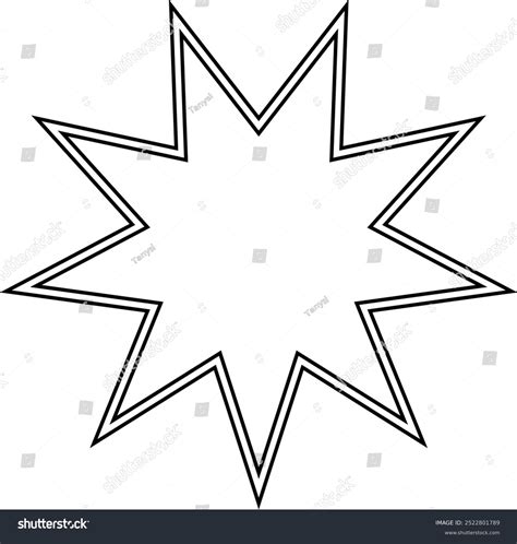 Bahai Six Pointed Star Symbol Unity Stock Vector Royalty Free