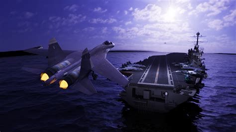 러시아 제트 전투기 는 항공 모함 선박 3d 렌더링에 활주로에 착륙 해군에 대한 스톡 사진 및 기타 이미지 해군 보유차량