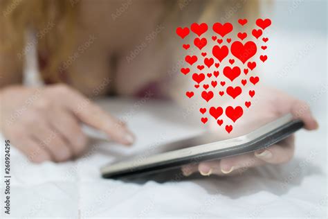 Sexy Woman With Mobile Phone And Like Stock Photo Adobe Stock Sexy Woman With Mobile Phone And Like Stock Photo Adobe Stock