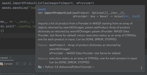 Python Tutorial — Wasdi Documentation Center Documentation