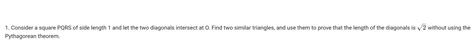 Solved 1 Consider A Square Pqrs Of Side Length 1 And Let