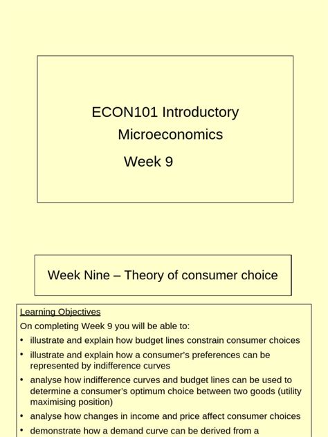Lecture5 Intro Consumer Theory Pdf Utility Demand