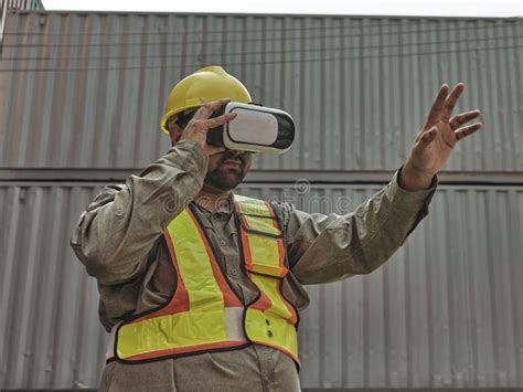 Engineer Wearing An Augmented Reality Headset And Using Gestures To Control Objects In Augmented