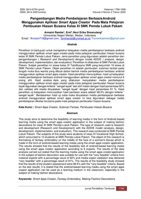 Pdf Pengembangan Media Pembelajaran Berbasis Android Menggunakan Aplikasi Smart Apps Creator