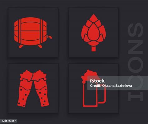 맥주 한 잔 스톱콕 홉 및 맥주 아이콘 유리가있는 랙에 나무 배럴을 놓습니다 벡터 0명에 대한 스톡 벡터 아트 및 기타 이미지 0명 Ale 가득 찬 Istock