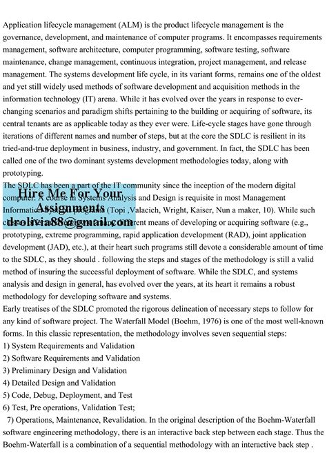 Application Lifecycle Management ALM Is The Product Lifecycle Mana Pdf Operating Systems