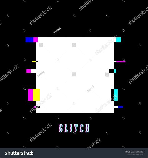 Glitch Distorted Rectangle Shape Vector Illustration Stock Vector Royalty Free 2113863182