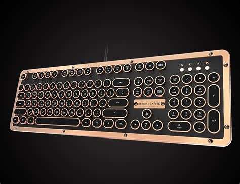 Azio Luxury Vintage Bluetooth Keyboard Gadget Flow