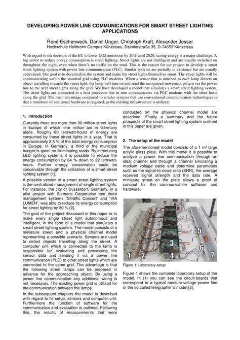 Pdf Developing Power Line Communications For Smart Street Lighting Applications