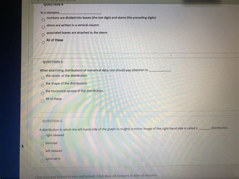 Solved Question 4 In A Stemplot Numbers Are Divided Into