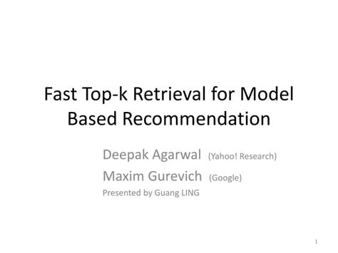 ppt fast top k retrieval for model based recommendation powerpoint presentation id 3954259