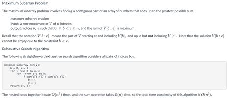 Solved Maximum Subarray Problem Maximum Subarray Problem