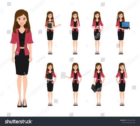 비즈니스 여성 캐릭터업무 기능아바타 사람들이 디자인하는 스톡 벡터로열티 프리 1021041709 Shutterstock