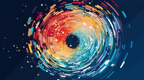 Dynamic Pie Chart With Fireworks Swirl Rotation Vector Illustration