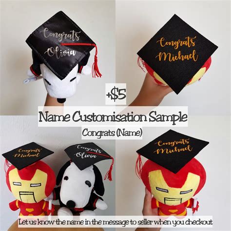 Add On Graduation Mortarboard Congrats Name Customisation Shopee