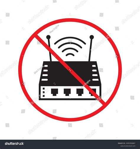 Forbidden Router Icon Warning Caution Attention Stock Vector Royalty