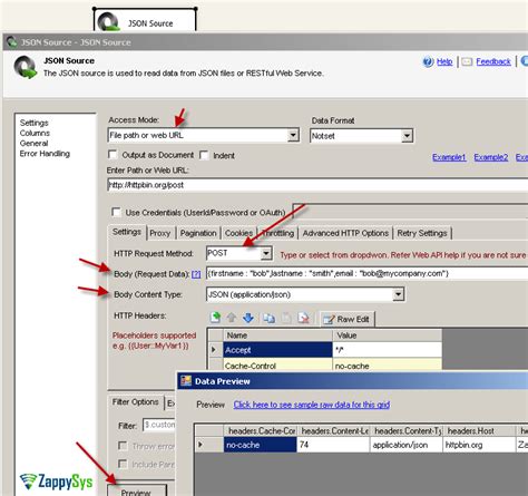 Post In Ssis Send Data To Web Api Url Zappysys Blog