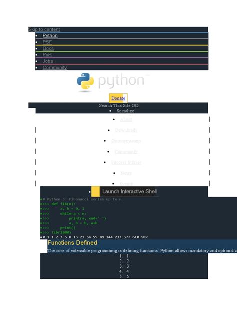 Python Skip To Content Psf Docs Pypi Jobs Community Descargar Gratis Pdf Python