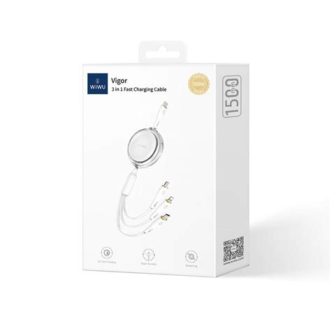 Wiwu Wi C Vigor Serisi in Type C Lightning Micro USB Makaralı Data ve Şarj Kablosu W