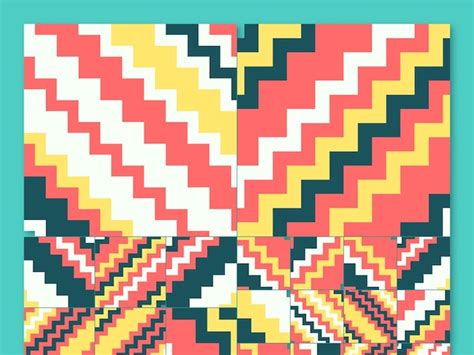 추상 사각형과 삼각형 아트 라인 흔들기 웨이브 다채로운 화가 패턴 그라데이션 배경 프리미엄 사진