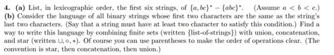 Solved 4 A List In Lexicographic Order The First Six