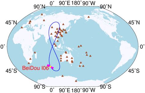 Distribution Of Stations Tracking The Beidou I06 Satellite As Well As Download Scientific