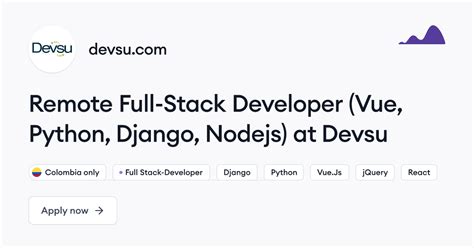 Devsu Hiring Full Stack Developer Vue Python Django Nodejs