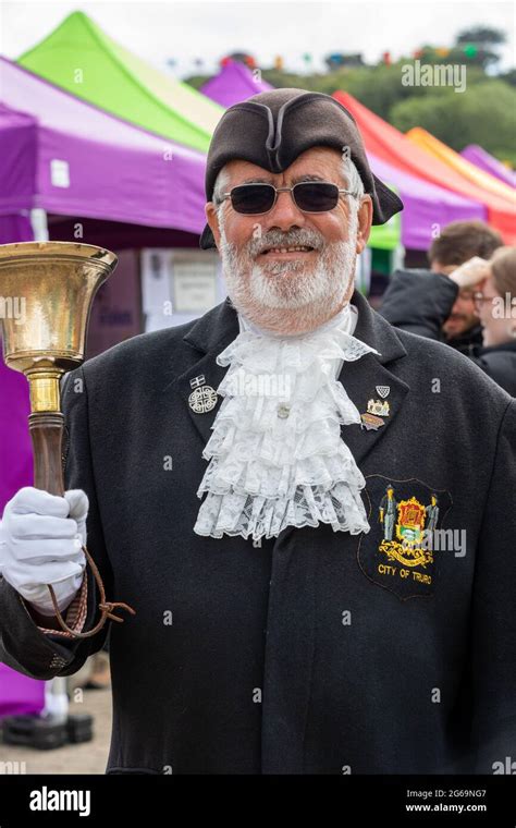 Truro Uk4th July 2021the Town Crier Lionel Knight Attends The