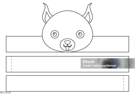 인쇄 가능한 다람쥐 종이 크라운 생일 크리스마스 베이비 샤워를위한 Diy 컷 파티 리본 템플릿 엔터테인먼트를위한 재미있는 액세서리 인쇄 색상 컷 및 접착제 벡터 스톡