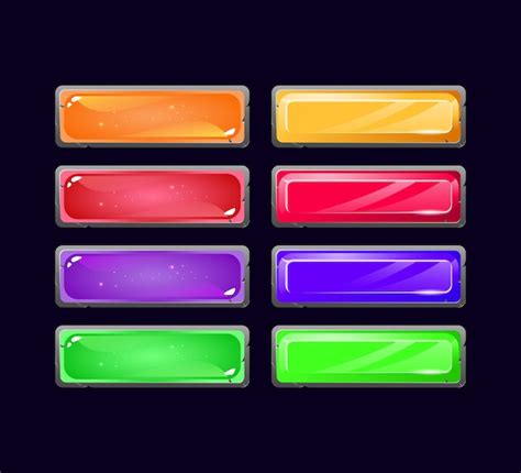 Premium Vector Set Of Funny Wooden Jelly Game Ui Button Icons For Gui Asset Elements