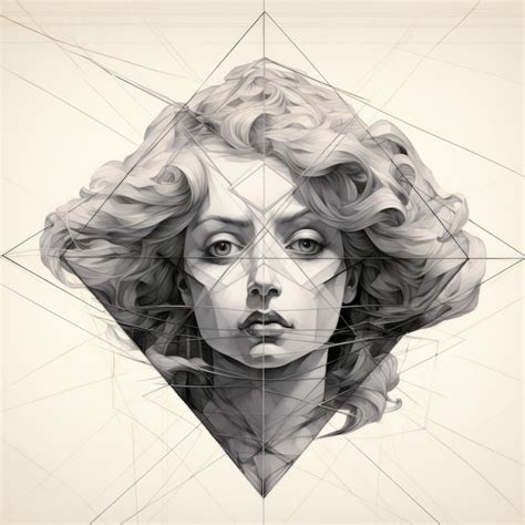 Premium Photo Geometric Style Woman39s Head Mannerism Vector Drawing