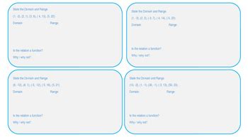 Task Cards Functions W Domain Range By Read Write And Calculate