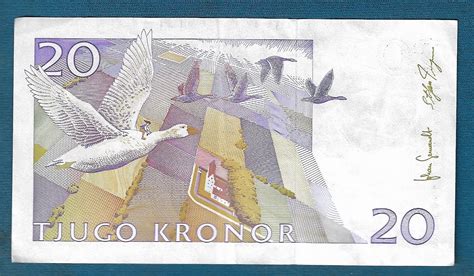 20 Kronor 1991 1995 Sweden Banknotes Tjugo Kronor Etsy