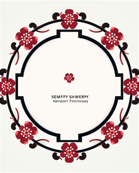 Cherry Blossom Frame In Simple Vector Graphic Premium AI Generated Vector