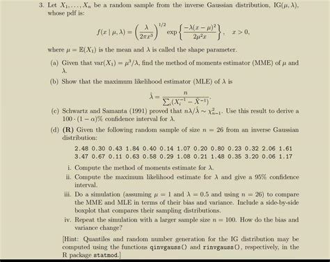Solved Let X Xn Be A Random Sample From The Inverse Chegg