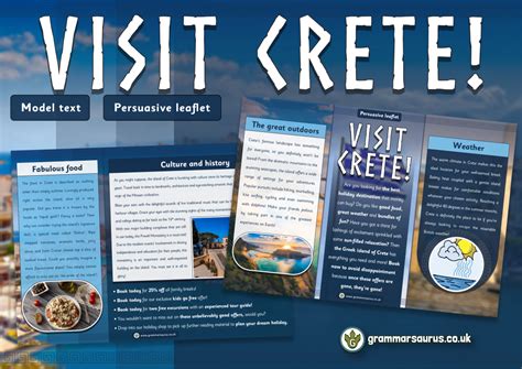 Year 3 Model Text Persuasive Leaflet Visit Crete Grammarsaurus