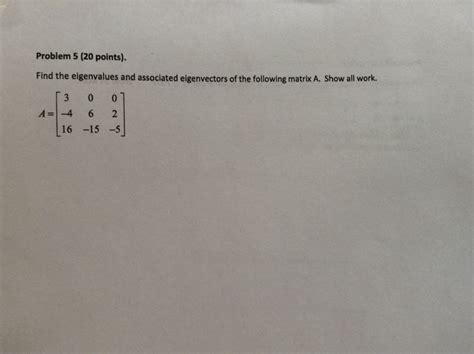 Solved Find The Eigenvalues And Associated Eigenvectors Of Chegg
