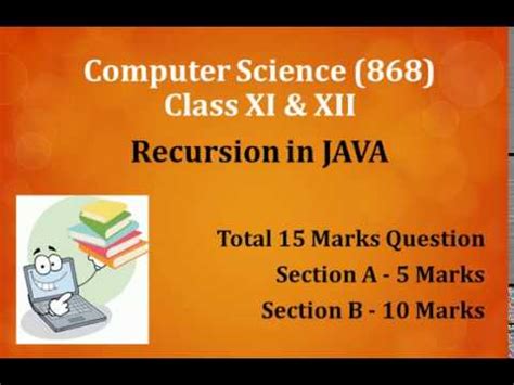 12L01 Recursion In JAVA With Example Computer Science Class XI XII
