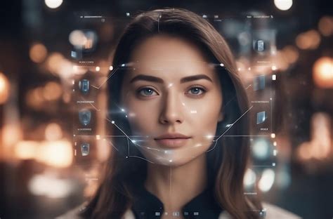 Premium Photo Authentication By Facial Recognition Concept Face Recognition Facial Recognition