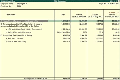 Tax Computation Report Payroll