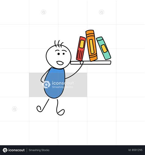 Bookshelf Animated Illustration Download In Json Lottie Or Mp4 Format