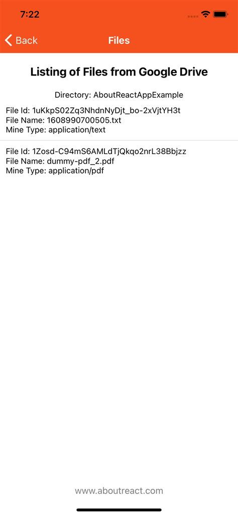 Store Retrieve Files On Google Drive Using React Native App