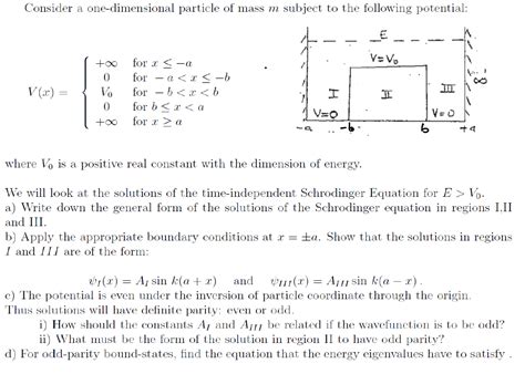 solved consider a one dimensional particle of mass m subject