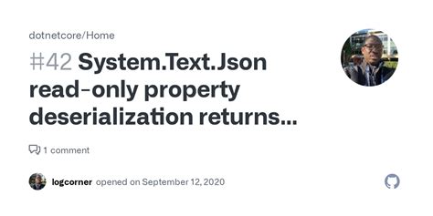 Systemtextjson Read Only Property Deserialization Returns Null · Issue 42 · Dotnetcorehome
