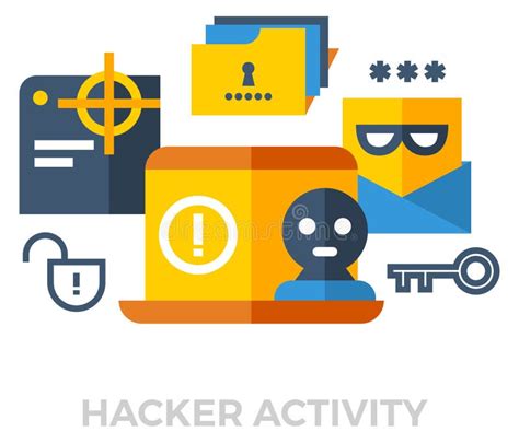 Hacker Activity Color Icon Cyber Security Concept Stock Vector Illustration Of Design